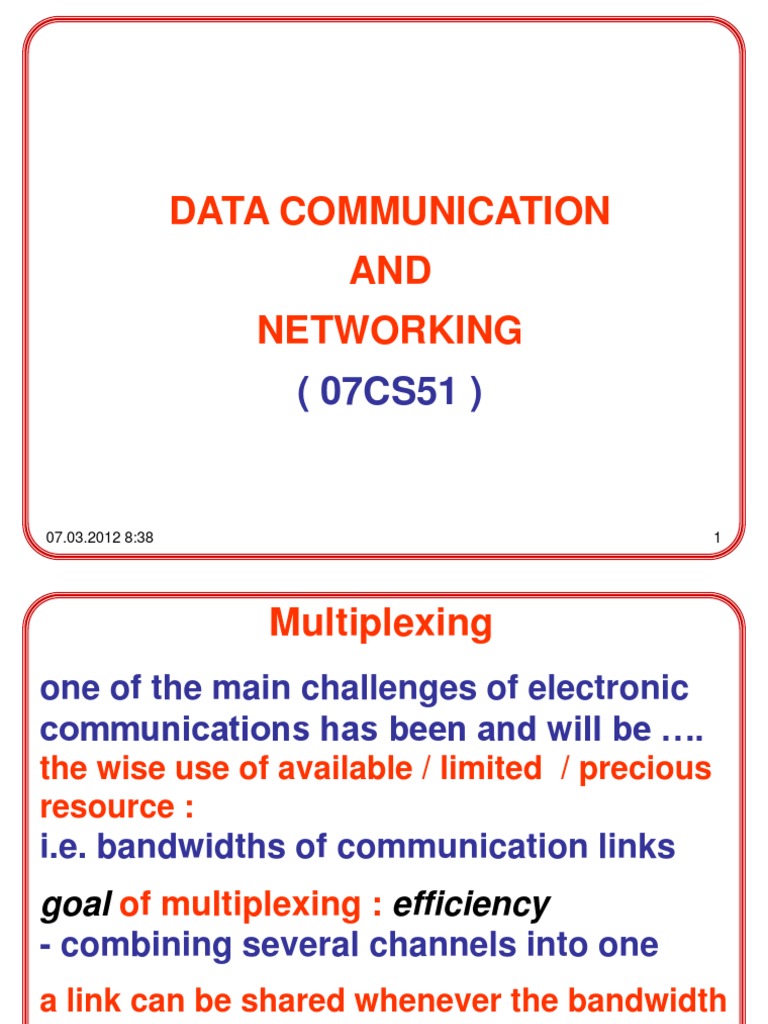 DCN A05 Multiplexing | PDF | Multiplexing | Bandwidth (Signal Processing)