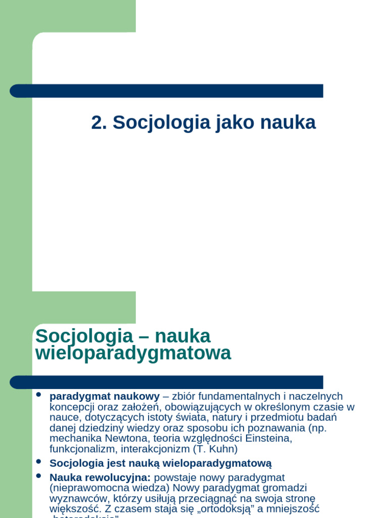 WDS-2, 3-Socjologia Jako Nauka I Perspektywy Teoretyczne | PDF
