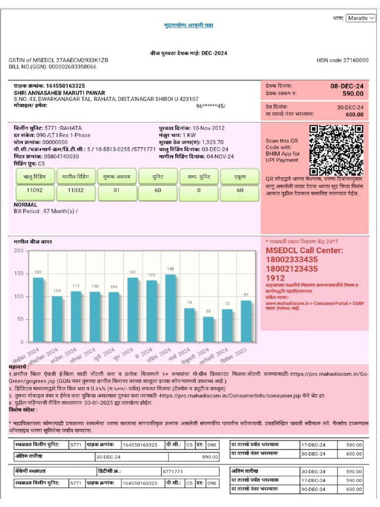 Amol Pawar - Electric Bill | PDF