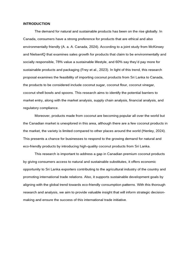 INTRODUCTION - Research Proposal | PDF | Sustainability | Market ...