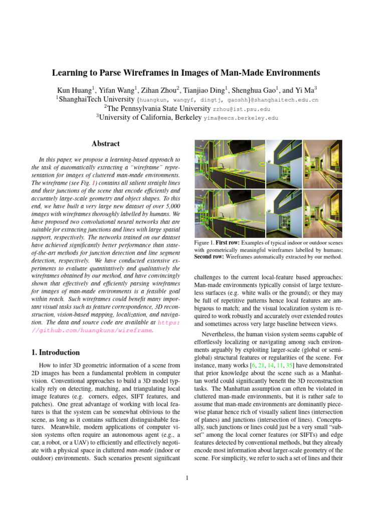 2018-Huang - Learning To Parse Wireframes in Images of Man-Made Environments | PDF | Computer ...