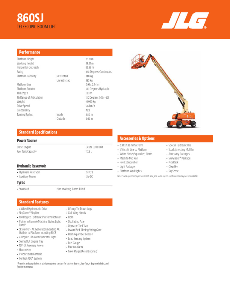 860SJ-Spec-Sheet (2) | PDF | Manufactured Goods | Vehicle Technology