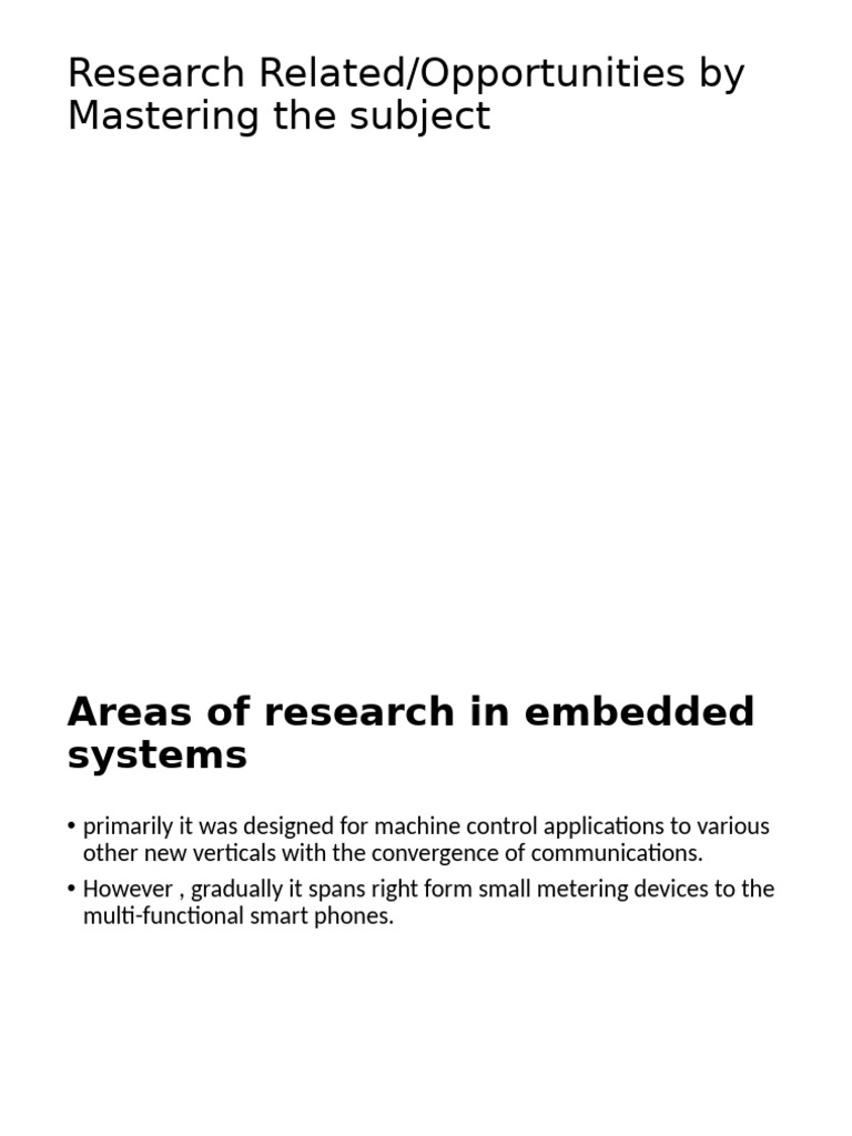 Research Relevance Opportunities in Esd | PDF | Embedded System | Internet Of Things