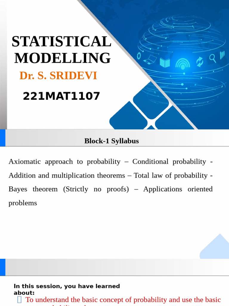 Unit - 1 Statistical Modelling | PDF | Statistics | Probability