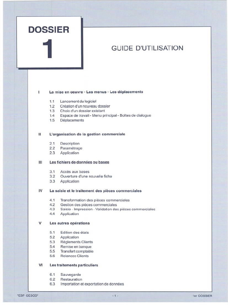 Dossier 1 Guide D Utilisation | PDF