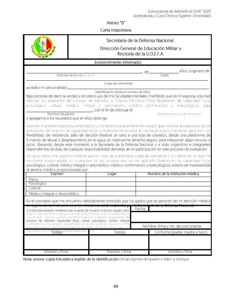 Convocatoria Udefa 2025 Sem-70 | PDF