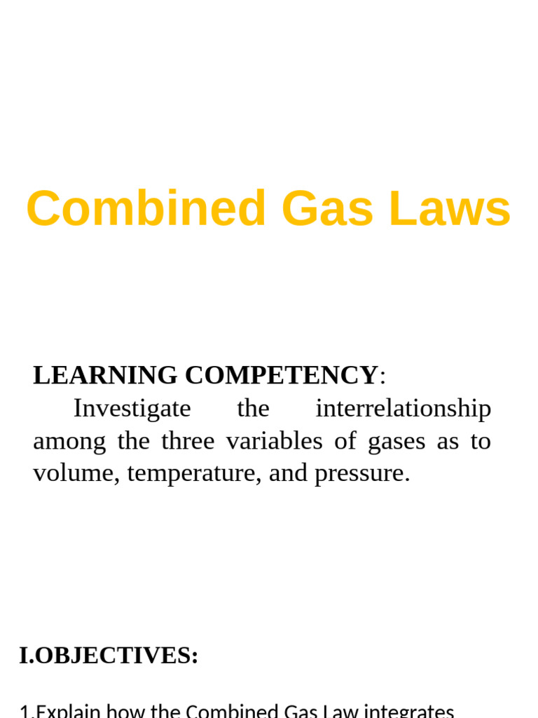 Combined Gas Laws | PDF