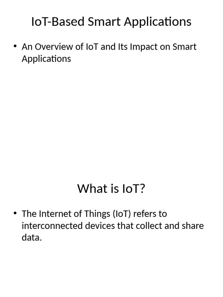 IoT Smart Applications | PDF