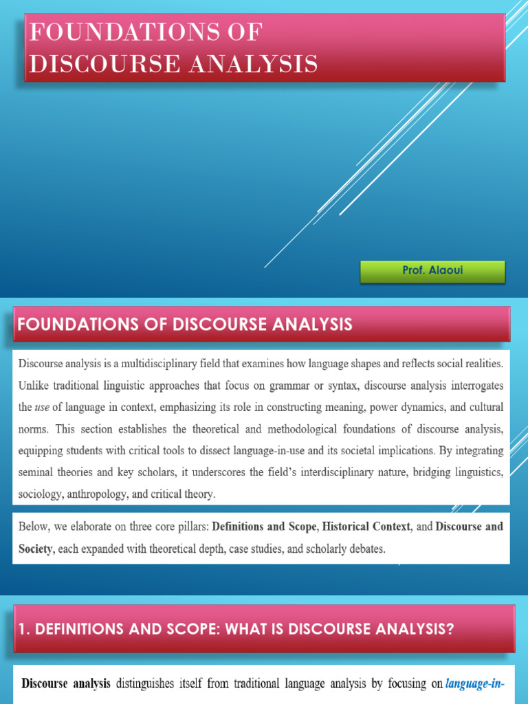 Foundations of Discourse Analysis 1-2 | PDF | Discourse | Linguistics