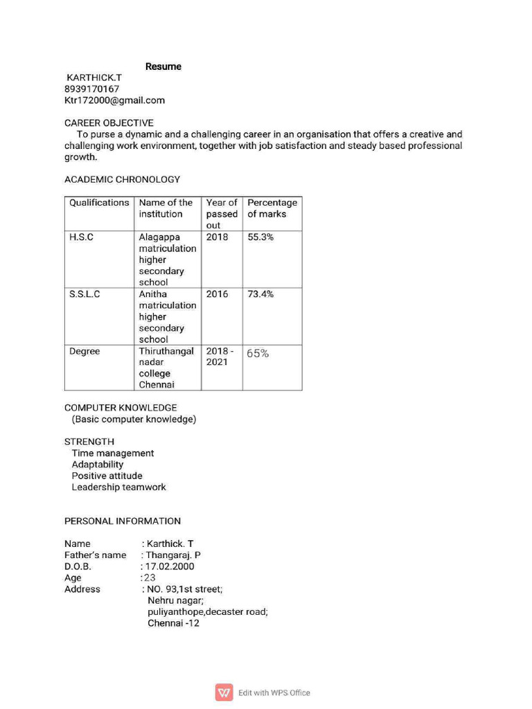 Karthick.T Resume | PDF