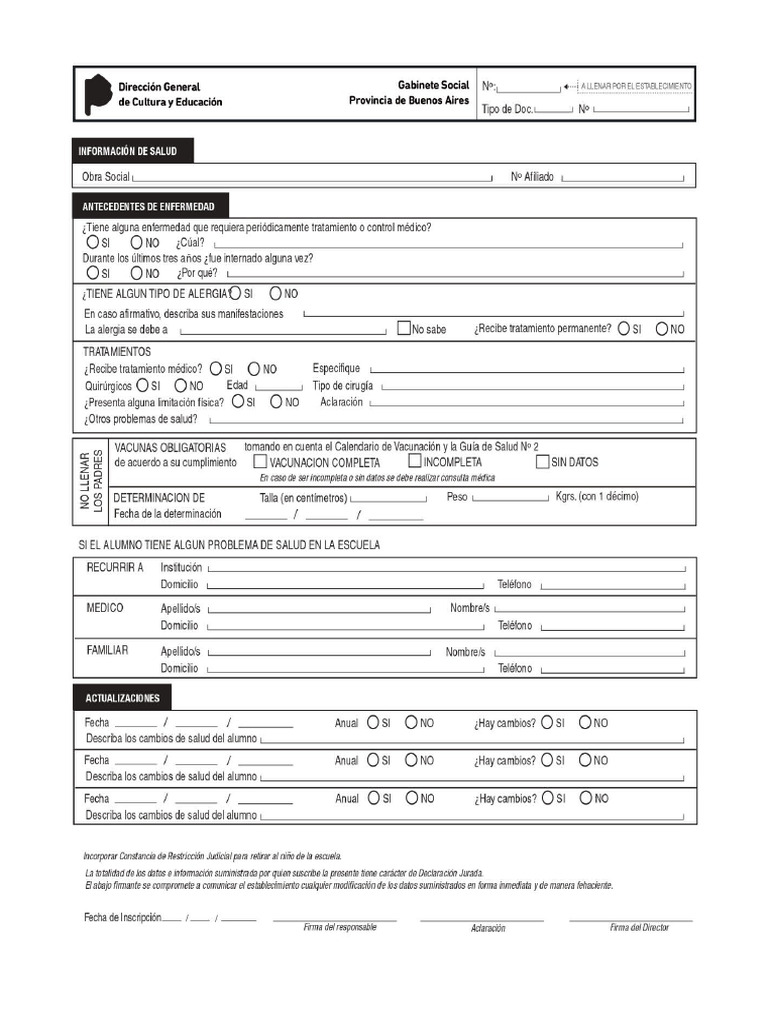 Ficha de Salud | PDF