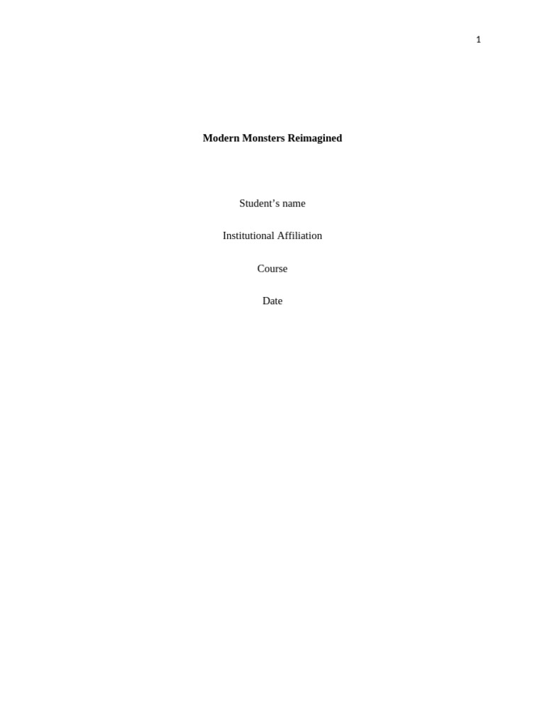 Modern Monsters Reimagined | PDF | Dracula | Vampires