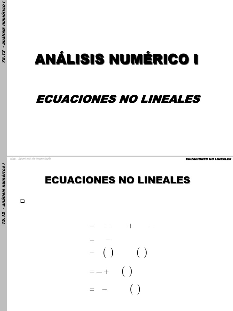 Ecuaciones No Lineales - 2013 | PDF | Análisis numérico | Ecuaciones