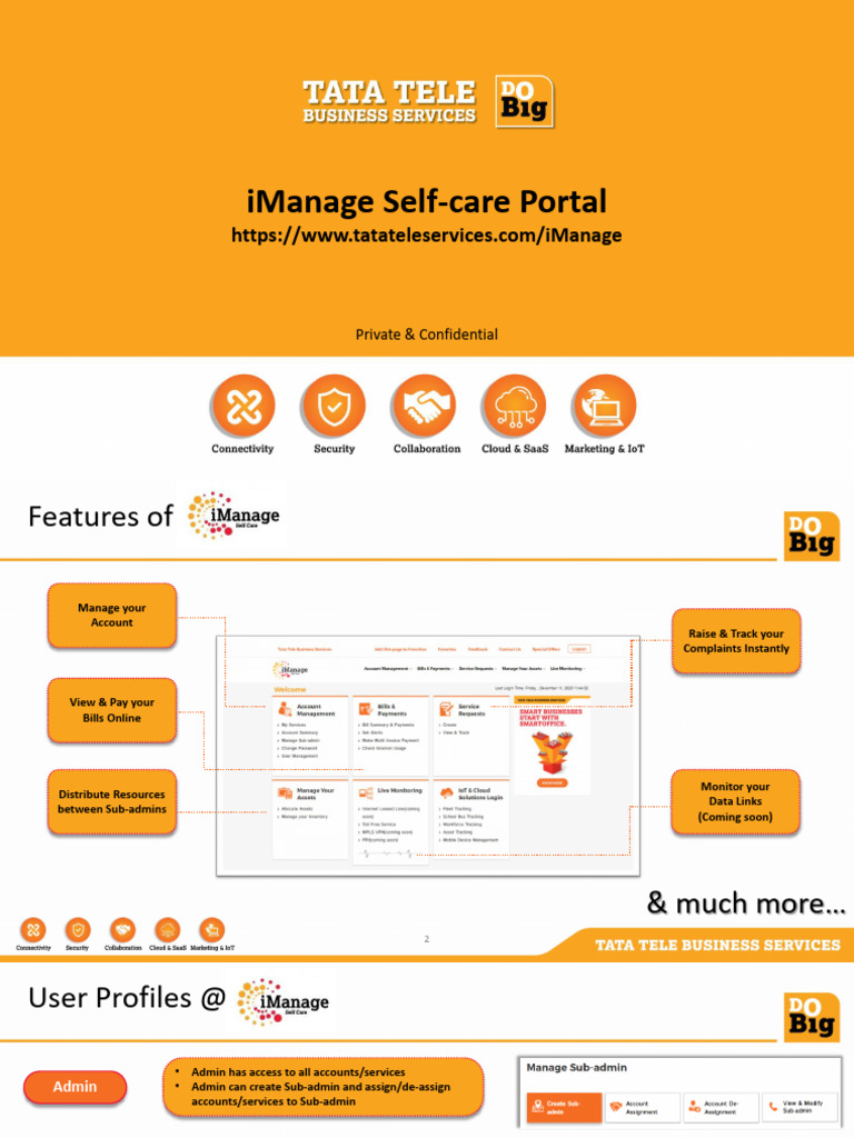iManage Self-Care Portal Features | PDF