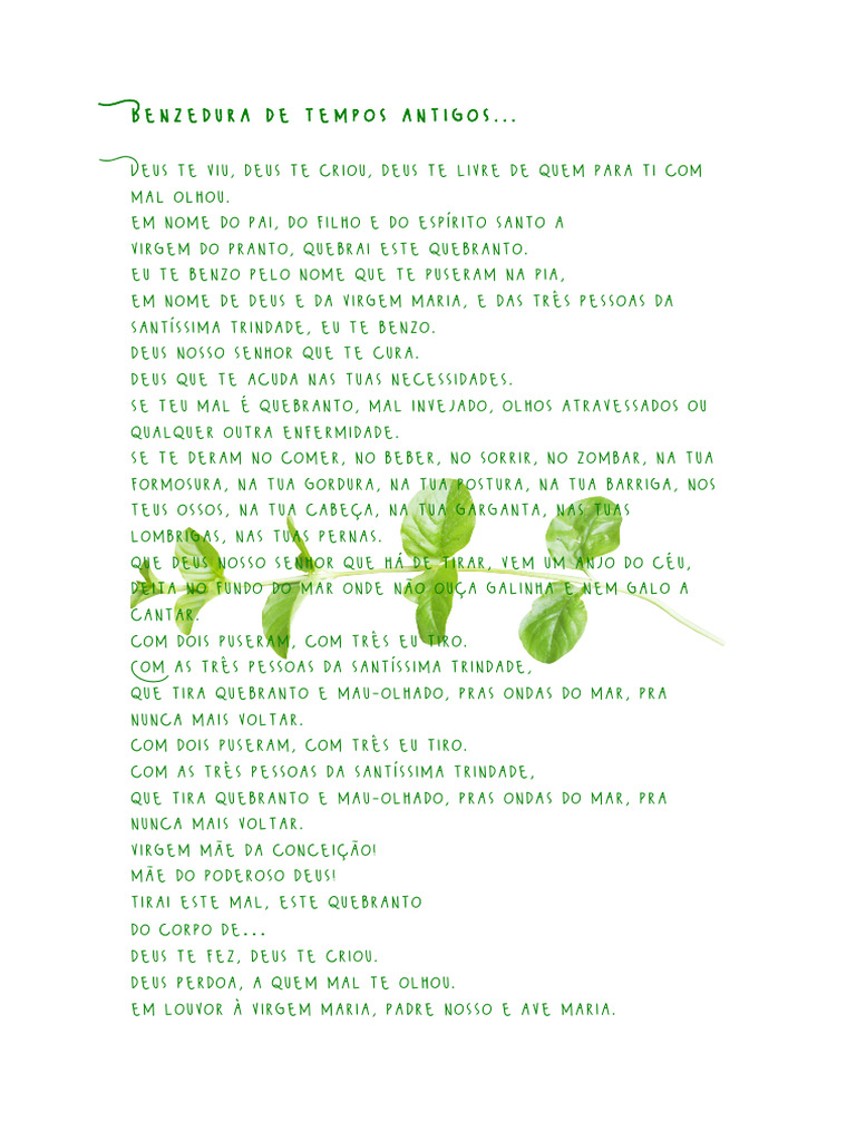 Benzedura de tempos antigos | PDF