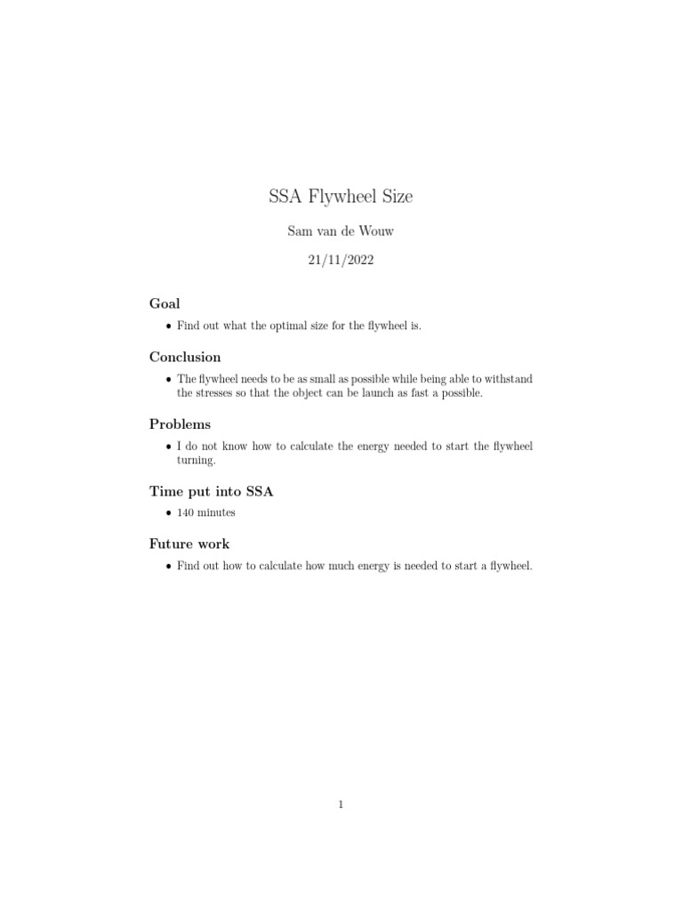 Optimal Flywheel Size for Launching | PDF