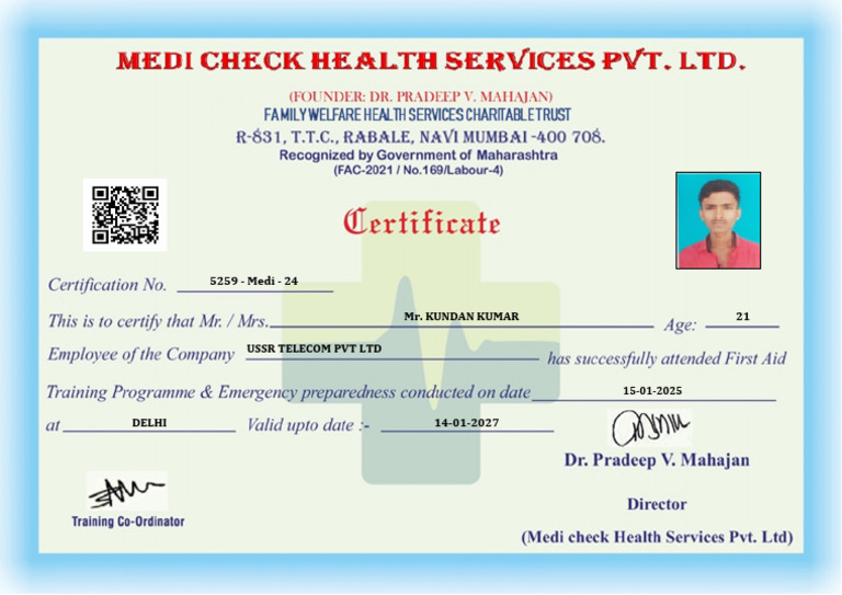 Kundan - Kumar - Fat Certificate | PDF