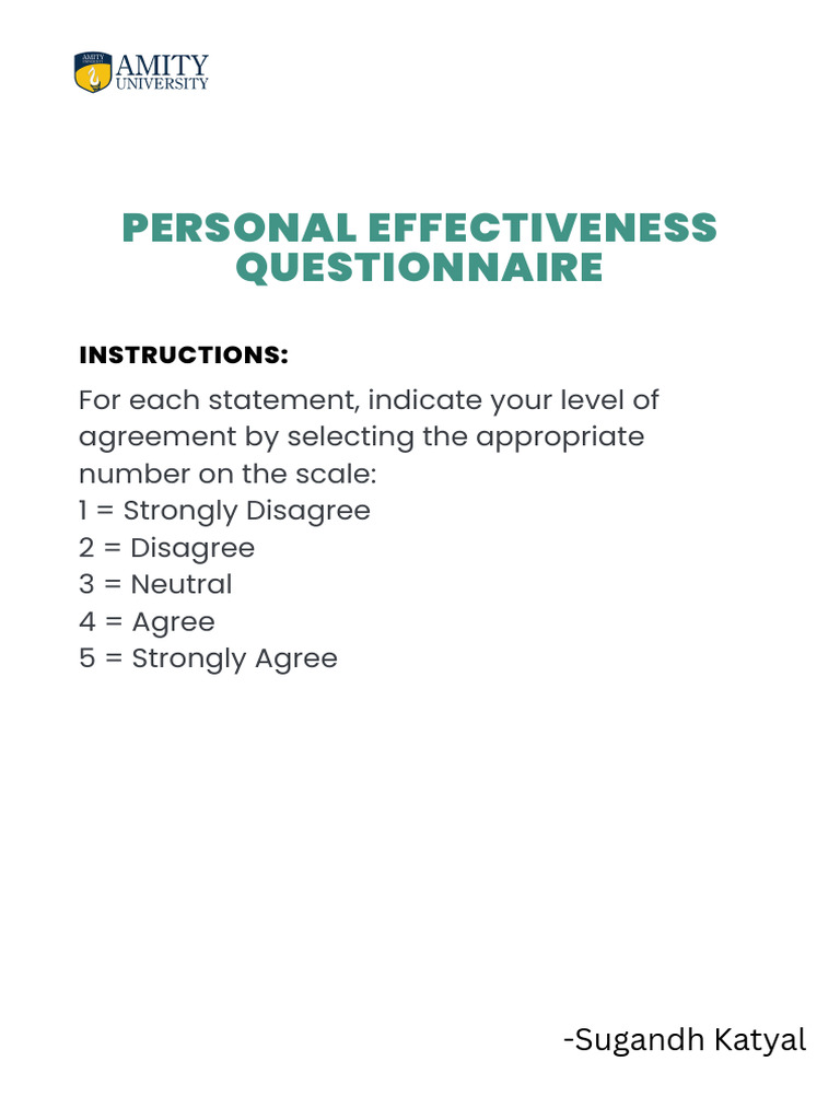 BS207 Module 7 Personal Effectiveness Questionnaire | PDF | Goal ...