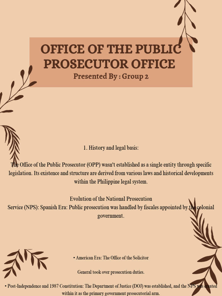 Overview of the Office of the Public Prosecutor | PDF | Prosecutor | Police