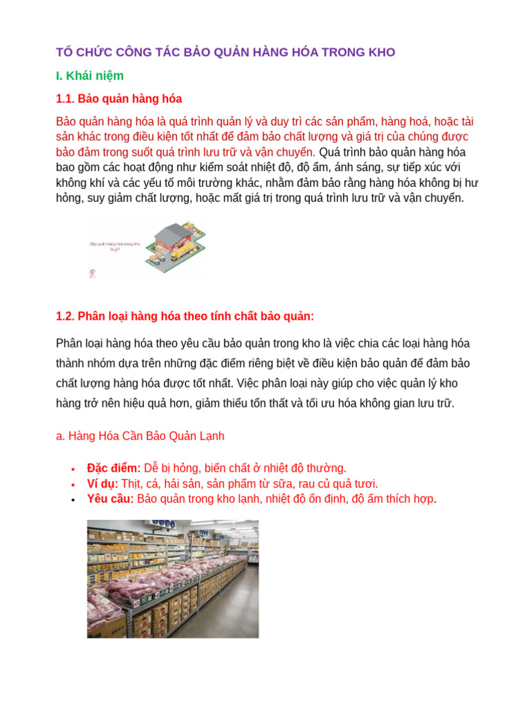 T CH C Công Tác B o Qu N Hàng Hóa Trong Kho | PDF
