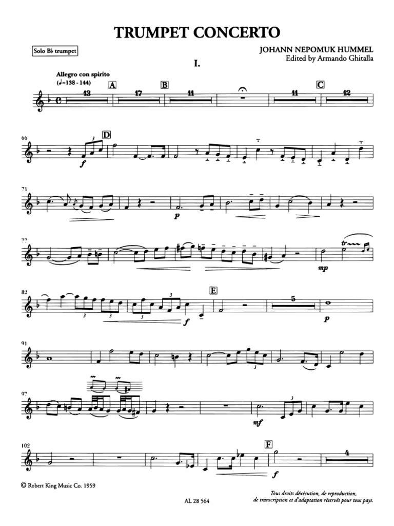 IMSLP902742-PMLP368342-Hummel Trumpet Concerto TPT BB | PDF