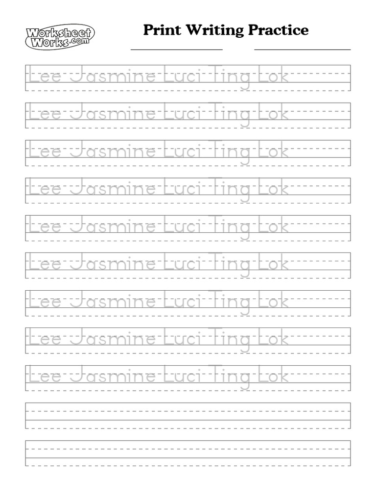 WorksheetWorks Print Writing Practice 3 | PDF