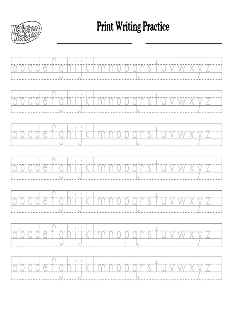 WorksheetWorks Print Writing Practice 7 | PDF