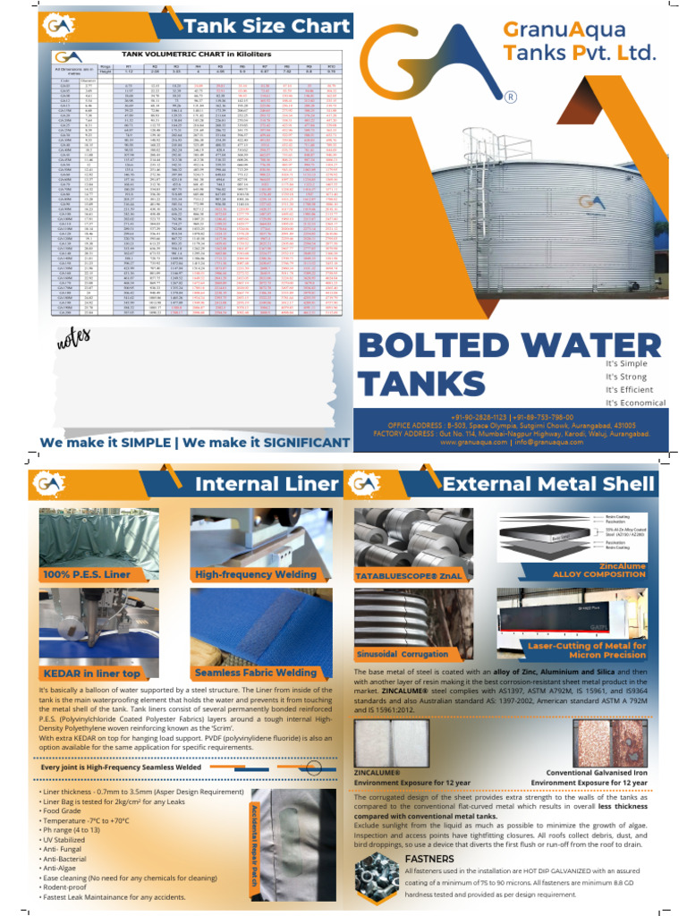 Water Tank Broucher | PDF | Metals | Welding