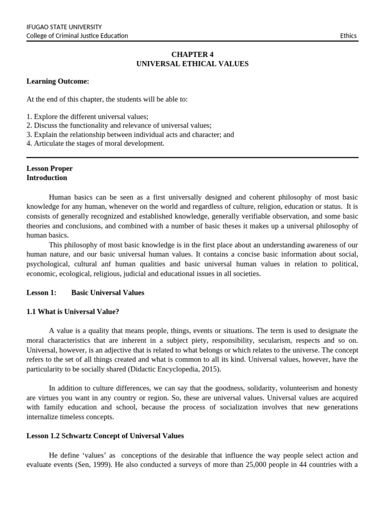 575646079-MODULE-in-ETHICS-4-Universal-values | PDF | Morality | Psychology