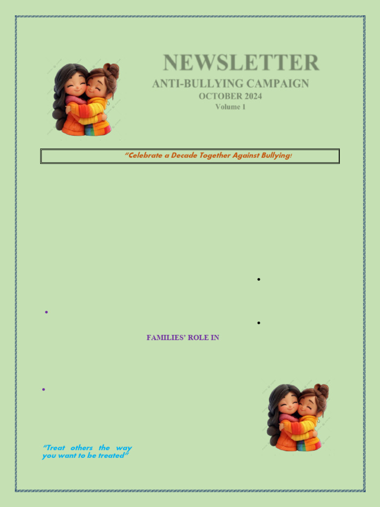 Anti-Bullying Campaign Newsletter 2024 | PDF | Bullying | Cyberbullying