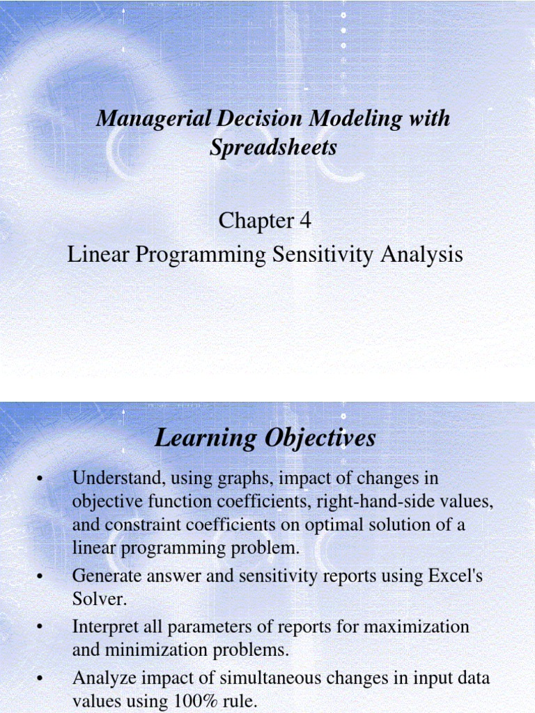 Excel Solver Sensitivity Analysis | PDF | Sensitivity Analysis | Mathematical Optimization