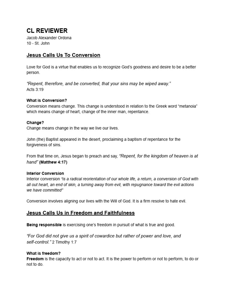 CL Reviewer - Jacob Ordona | PDF | Natural Law | Conscience