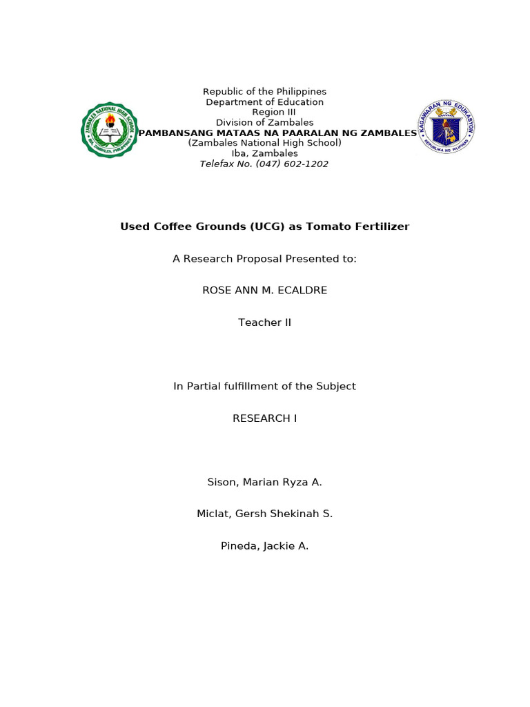 Research Proposal Chapter 1 | PDF | Fertilizer | Soil
