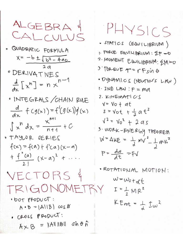 Basic Static/Dynamics Formula | PDF
