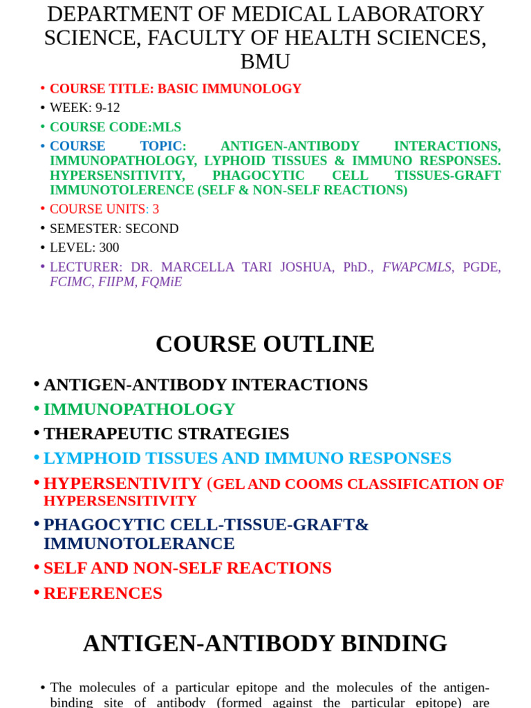 Immunology Lecture 2, 300l [Autosaved] | PDF | Immune Tolerance | Immune System