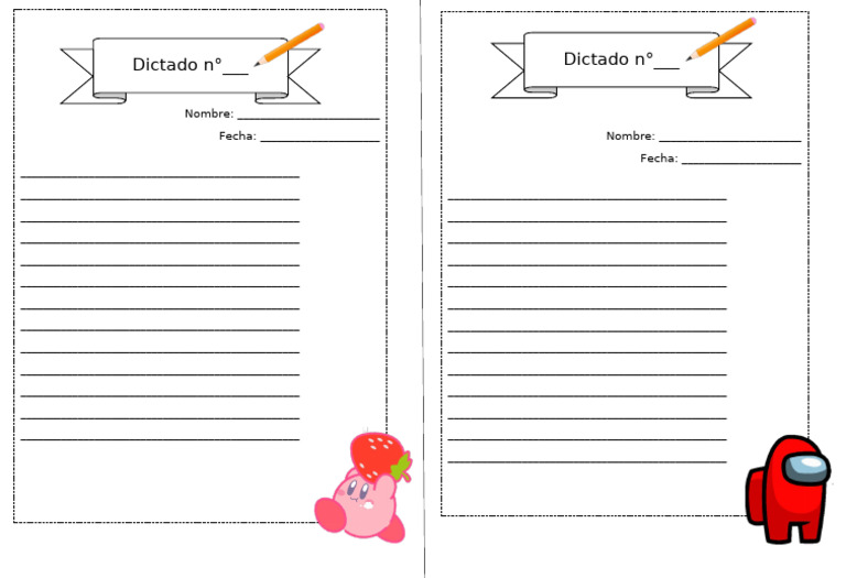 Plantilla de Dictado Musical para Niños | PDF