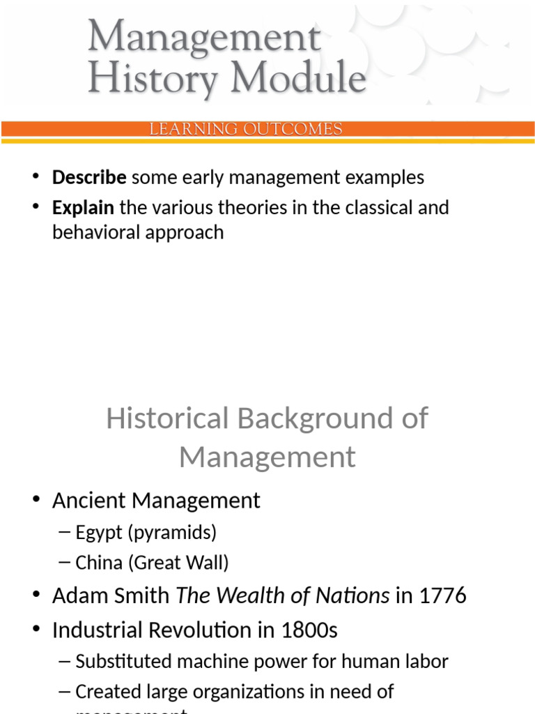 Management History Module | PDF | System | Business Economics