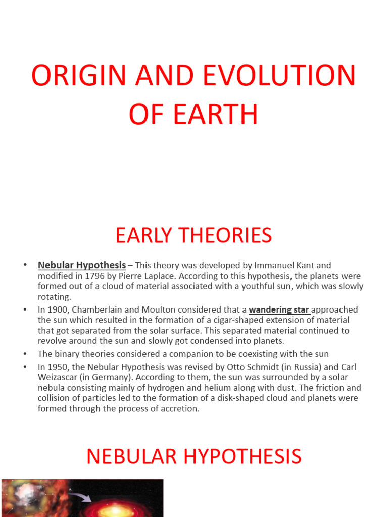 Earth Origin and Evolution Theories | PDF | Planets | Solar System