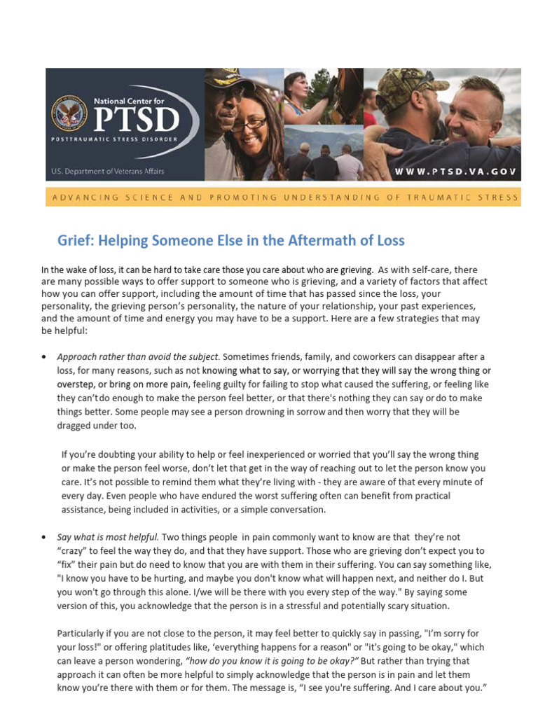 Support Strategies for Grieving Friends | PDF | Grief | Emotions