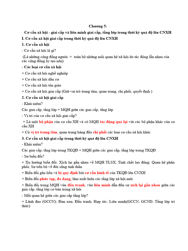 Ly Thuyet On Tap Chuong 5 Chu Nghia Xa Hoi Khoa Hoc Dai Hoc Ton Duc TH 141669 | PDF