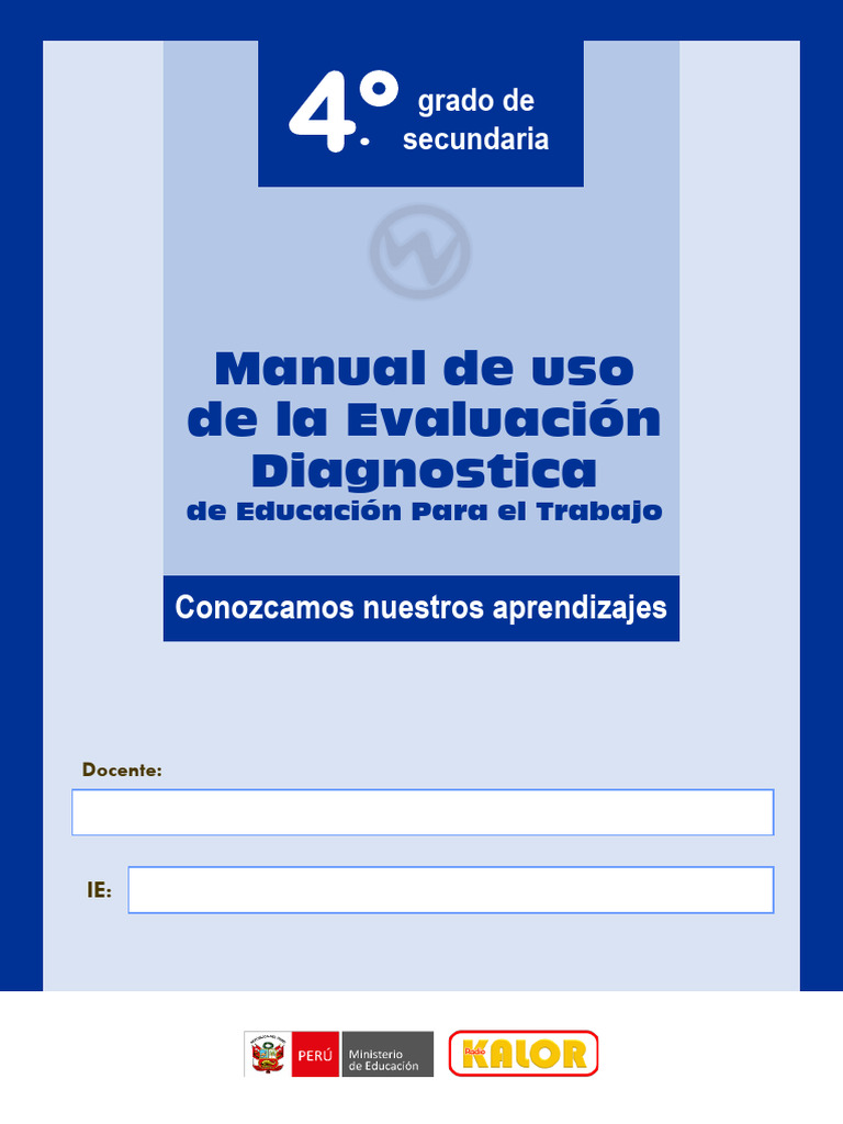 EPT - 4° - Evaluacion Dignostica - Manual Docente | PDF | El ...