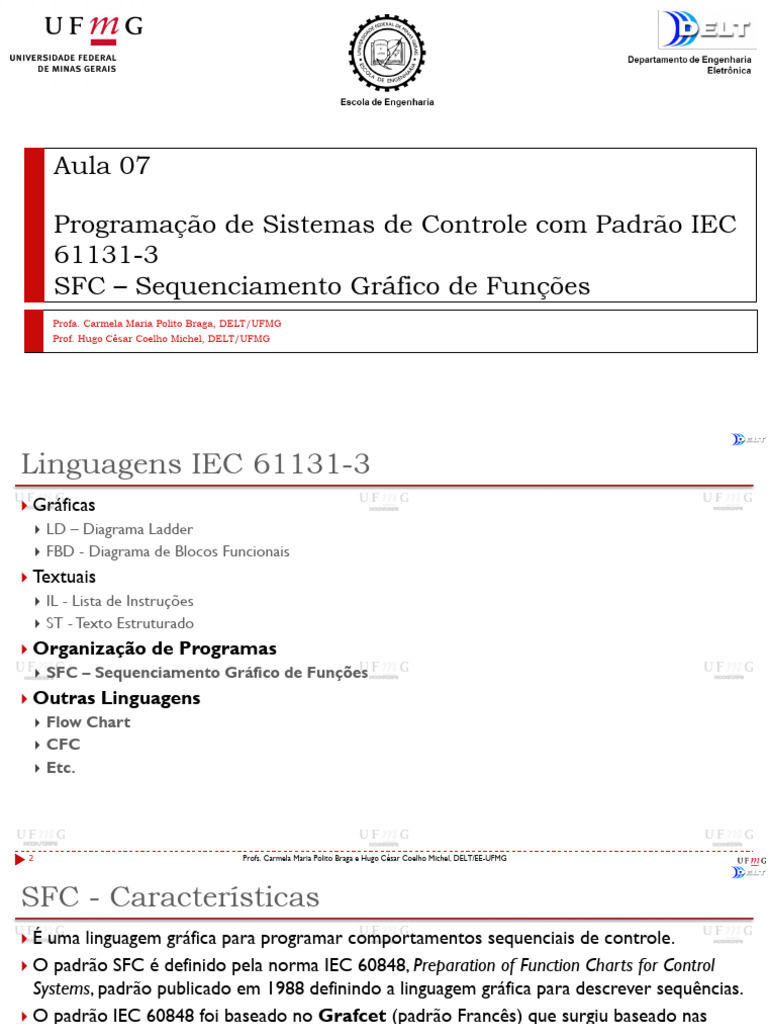 Aula07 - Linguagens - IEC 61131 - 3 - SFC - WIDE | PDF | Linguagem de ...