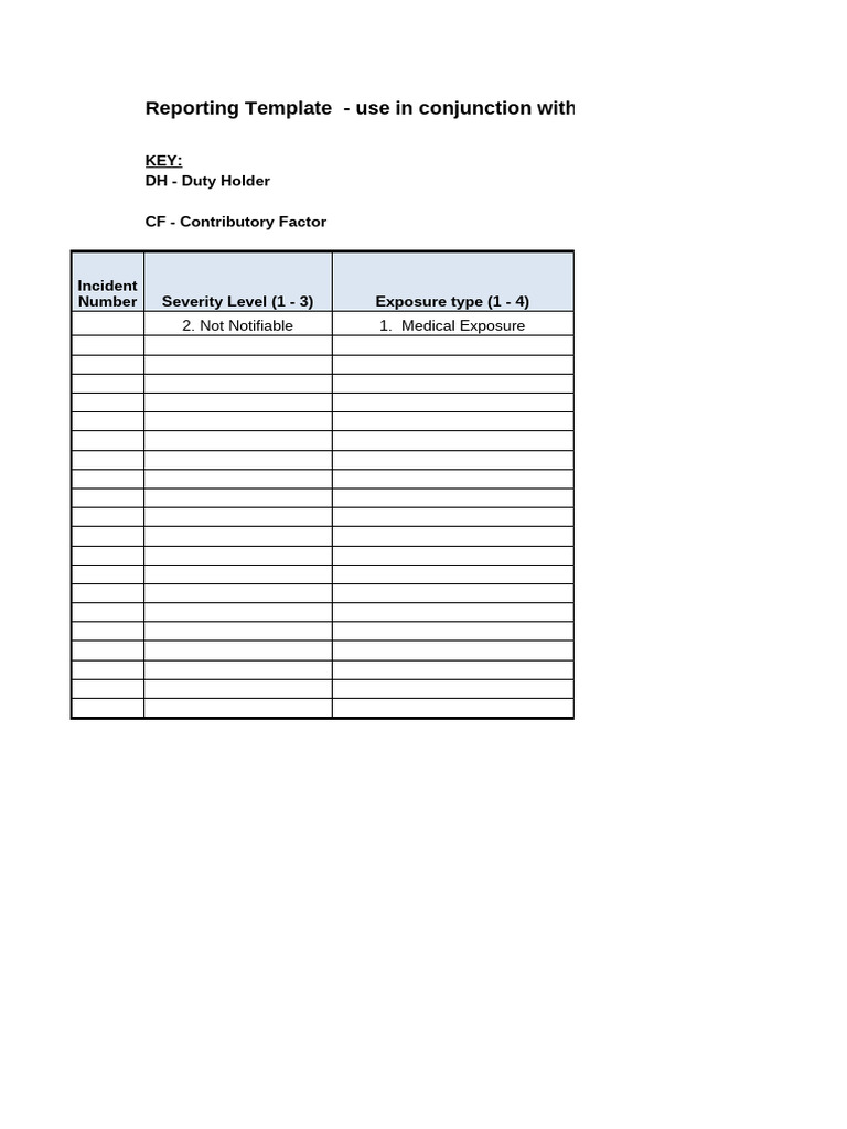 Medical Exposure Reporting Template | PDF | Radiology | Medical Imaging