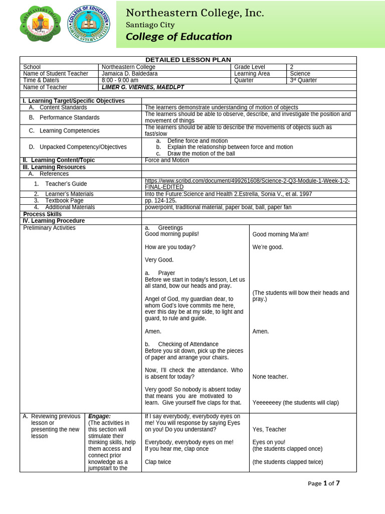 GRADE 2 | PDF | Learning | Force