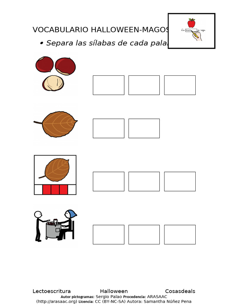 05 Contar Silabas Halloween Magosto | PDF