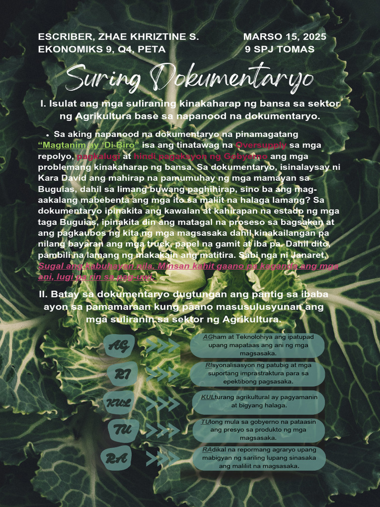 Suring Dokumentaryo: AG RI | PDF