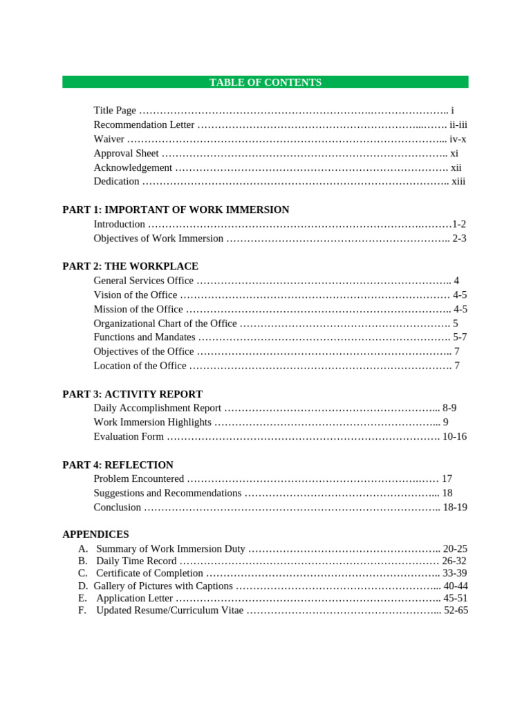 GSO WORK IMMERSION REPORT | PDF | Learning | Knowledge