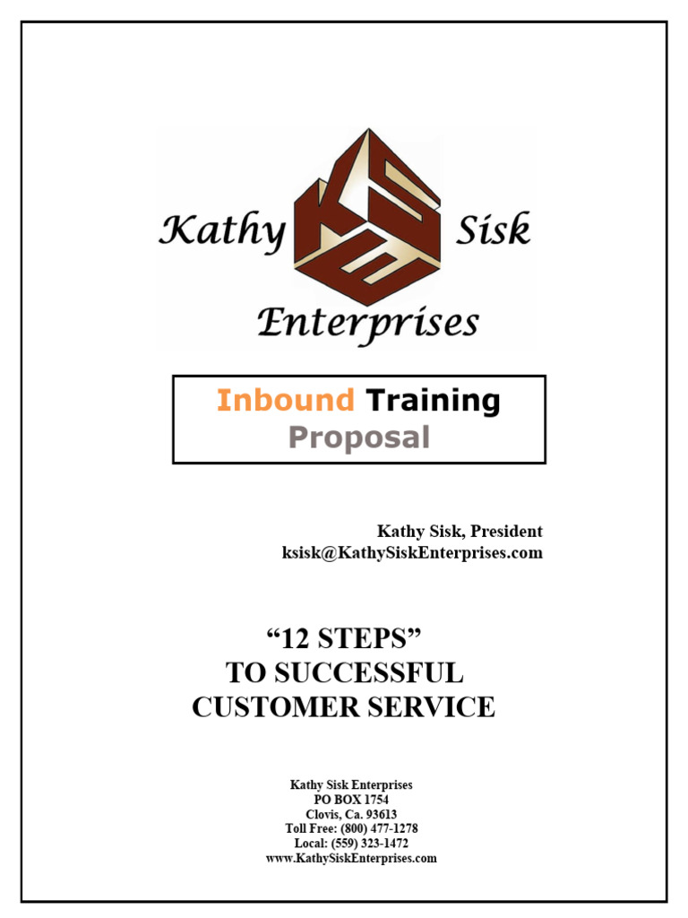Inbound Training Proposal Call Center | PDF | Call Centre | Sales