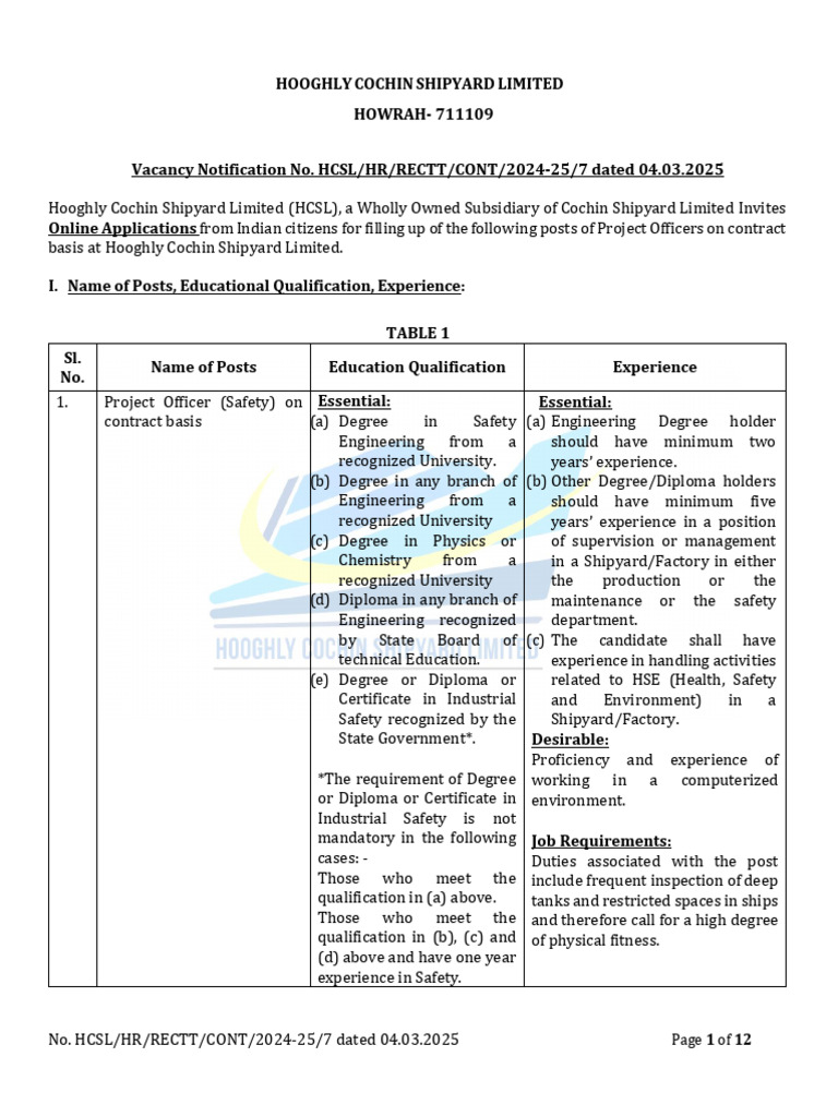 Hooghly Choching Shipyard Limited | PDF | Magistrate | Engineering