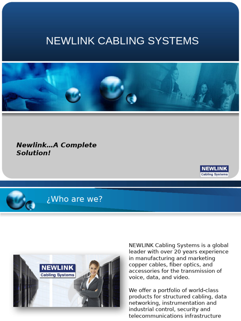 Newlink Pressentacion Corporativa 1.0 - Eng | PDF | Fiber Optic Communication ...